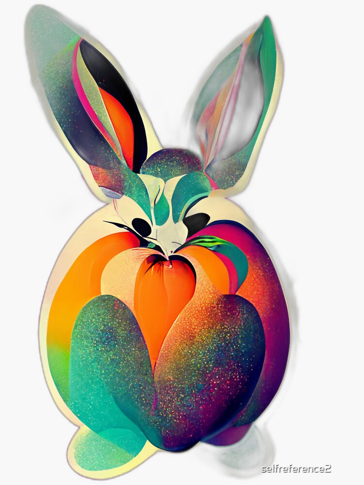 "Psychedelic Rabbit" Sticker for Sale by selfreference2 | Redbubble