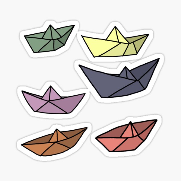"Origami Boats" Sticker for Sale by RandomHumanoid | Redbubble
