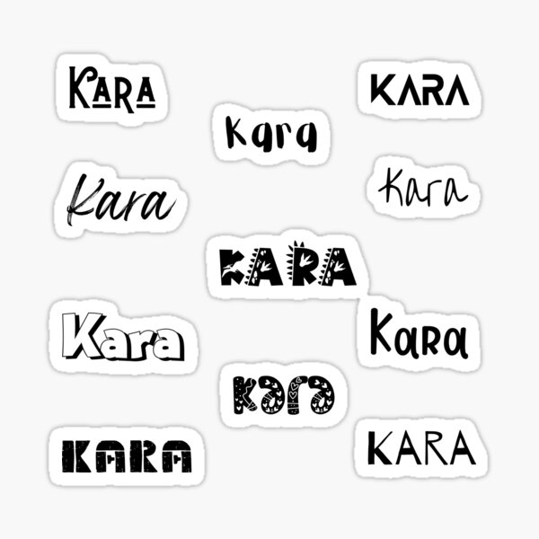 "Kara in 10 different fonts" Sticker for Sale by magleen | Redbubble