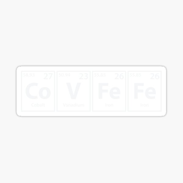 "Covfefe (Co-V-Fe-Fe) Periodic Elements Spelling" Sticker by cerebrands ...