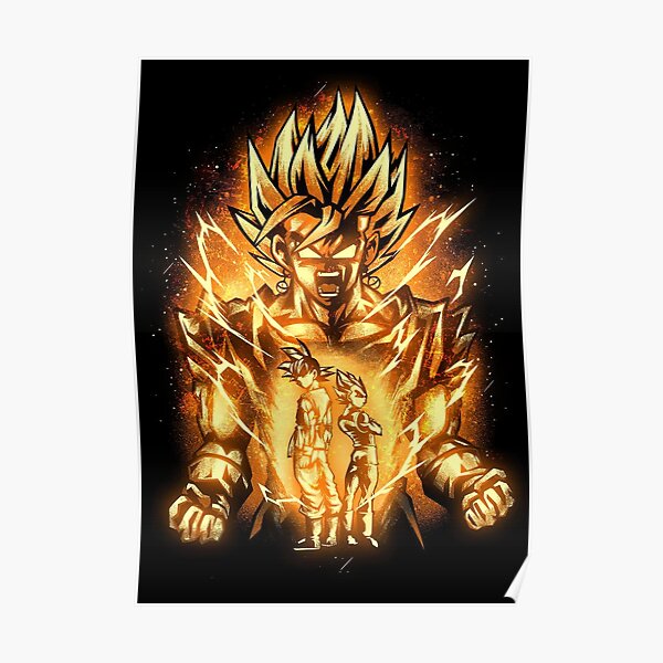 "Golden Saiyan Goku Vegeta" Poster for Sale by JohnRobertson47 | Redbubble
