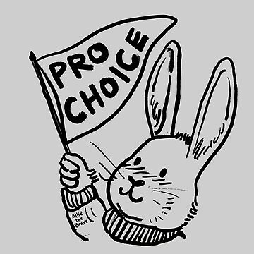 "Pro Choice Bunny (Black Outline)" Sticker for Sale by Allie The Brave ...