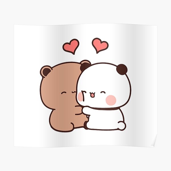 "UWU PANDA BEAR LOVE HUG, Bubu and Dudu" Poster for Sale by dev-ilyass ...