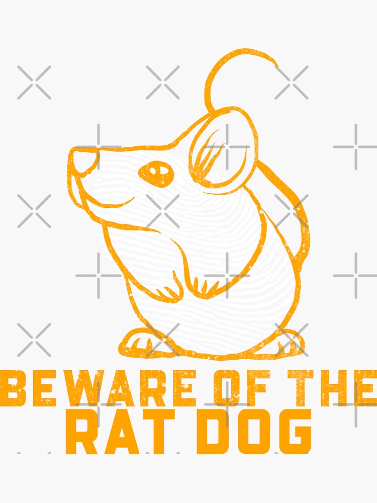 "Beware of rat dog sign" Sticker for Sale by art-fox | Redbubble