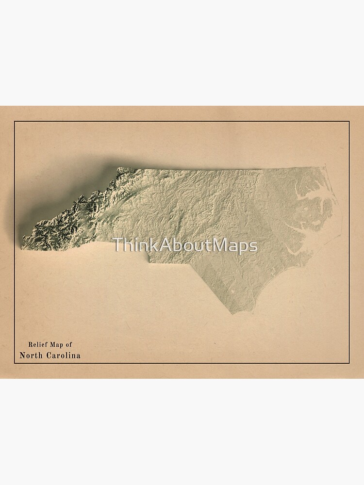 "North Carolina, USA Relief Map 3D digitally-rendered" Poster for Sale ...