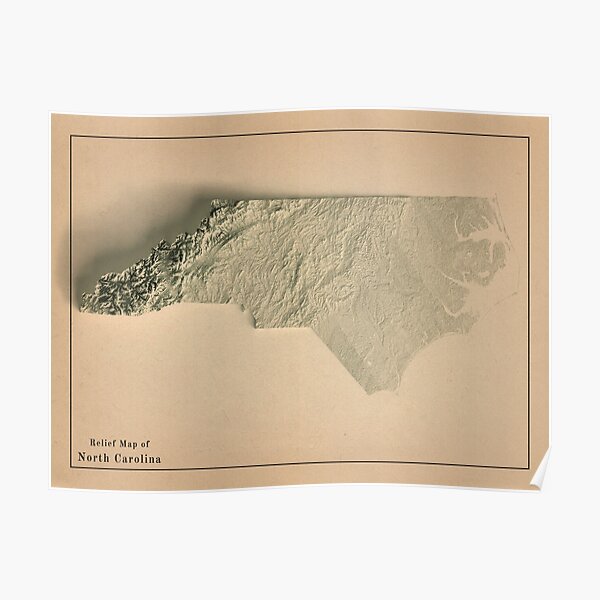 "North Carolina, USA Relief Map 3D digitally-rendered" Poster for Sale ...
