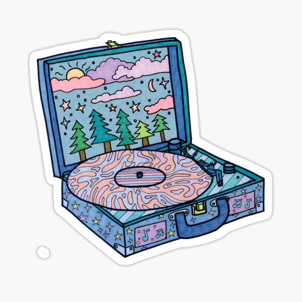 "Vinyl Record Player" Sticker for Sale by kellylouisev | Redbubble