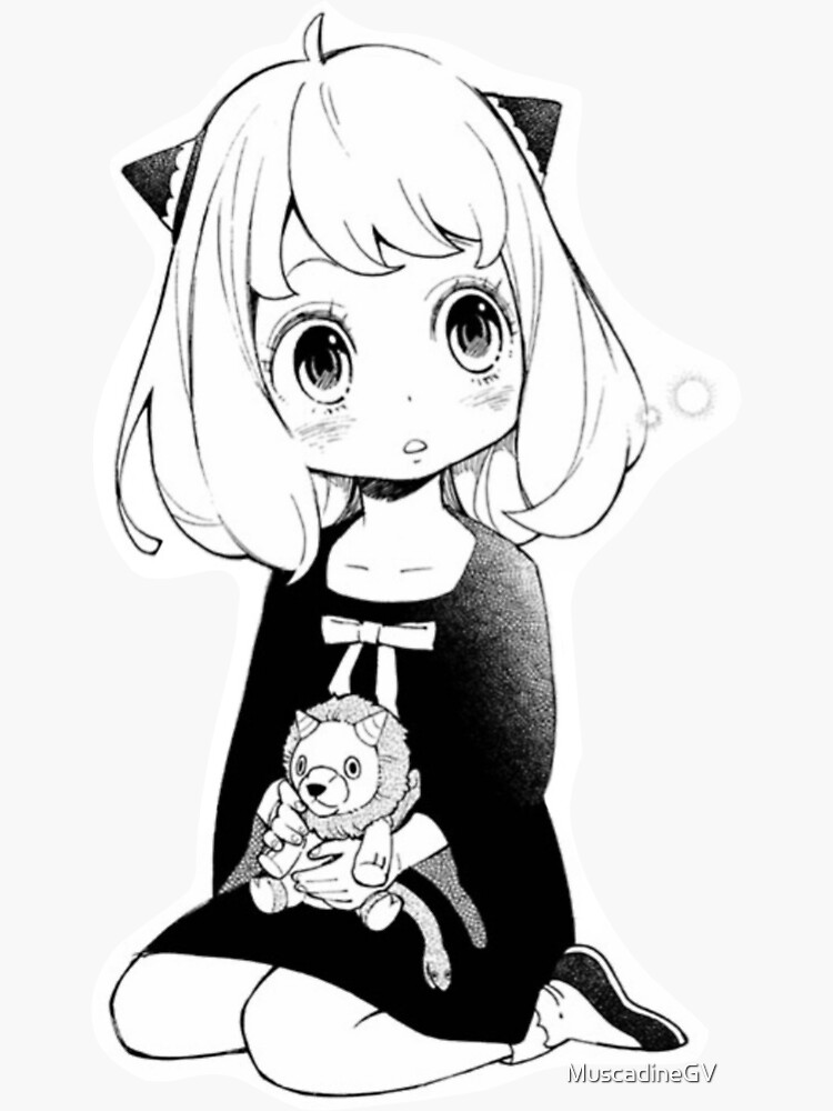 "Anya Forger Sitting" Sticker for Sale by MuscadineGV | Redbubble