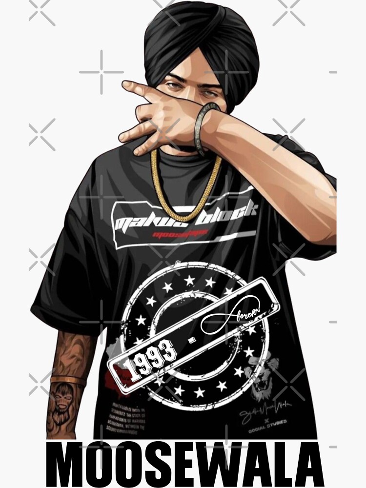 "Sidhu Moose wala Sticker" Sticker for Sale by vpaints | Redbubble