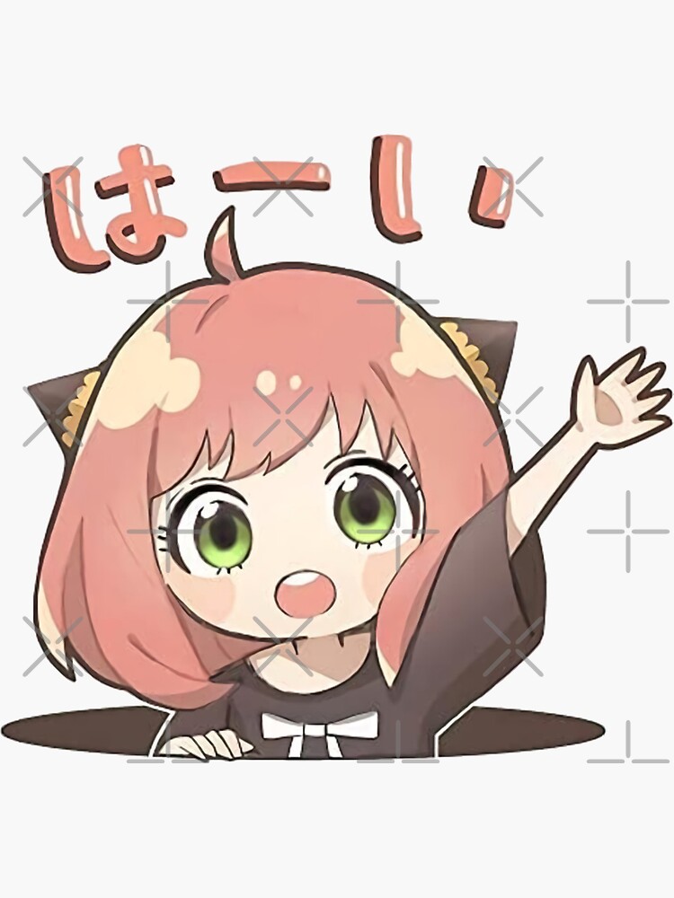 "Anime girl say hi" Sticker for Sale by AKR-Hobby | Redbubble