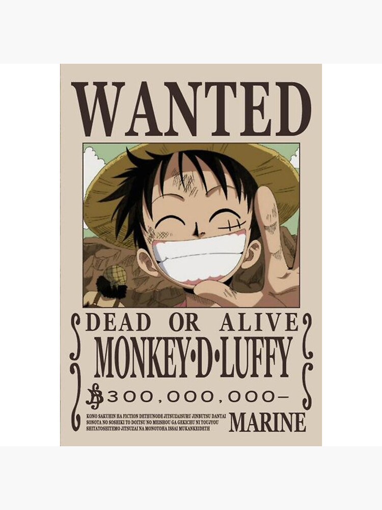 "Monkey D Luffy Wanted One Piece Poster Sticker" Photographic Print for ...