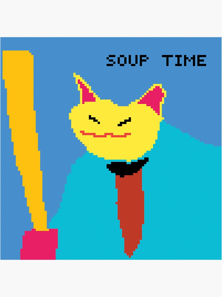 "Soup Time Meme Cat Pixel Art Pullover " Sticker for Sale by HuyenCute ...