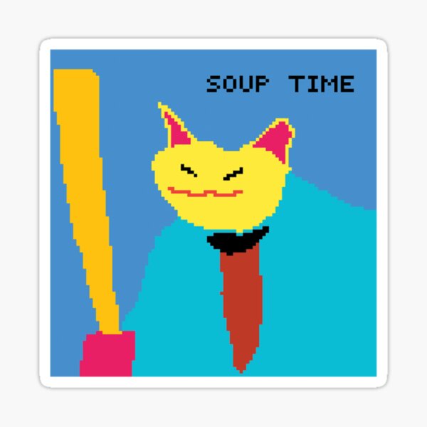 "Soup Time Meme Cat Pixel Art Pullover " Sticker for Sale by HuyenCute ...