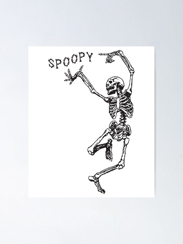 "SPOOPY Skeleton Sweatshirt Funny Halloween Meme" Poster for Sale by ...