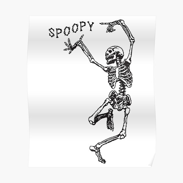 "SPOOPY Skeleton Sweatshirt Funny Halloween Meme" Poster for Sale by ...