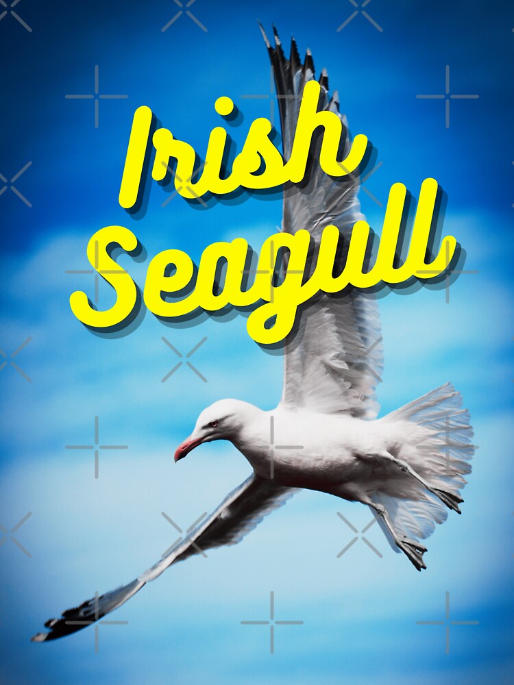 "Irish Seagull Flying In Sky Clouds" Sticker for Sale by IrishPOD ...