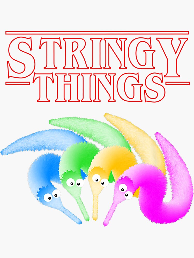 "Stringy Things, Fuzzy Magic Worm on a String Meme Premium " Sticker ...