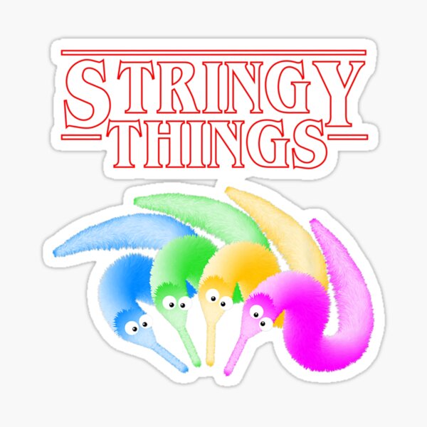 "Stringy Things, Fuzzy Magic Worm on a String Meme Premium " Sticker ...