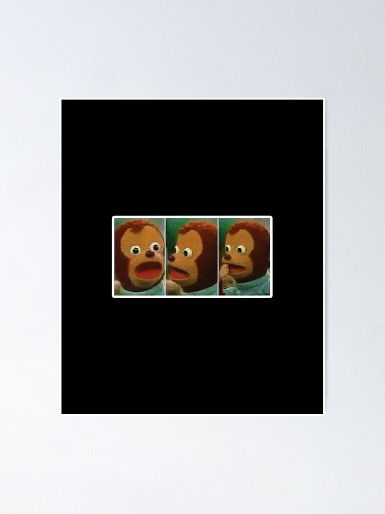 "Surprised Monkey Puppet Meme Premium" Poster for Sale by HuyeenBe ...