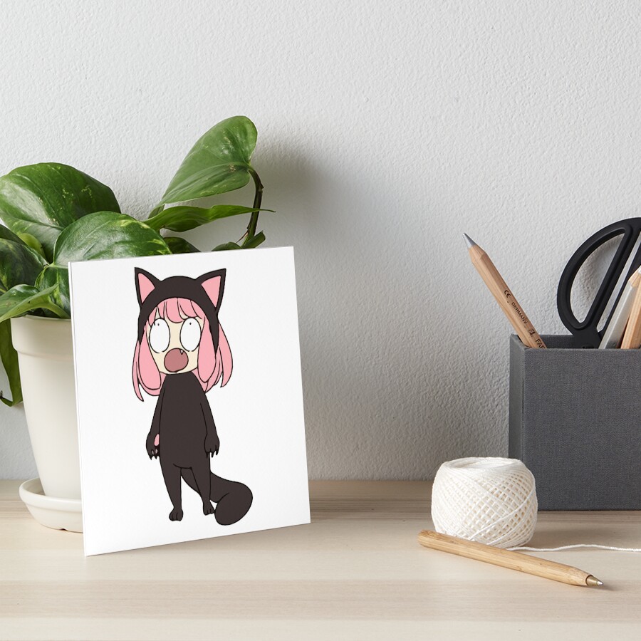 "Anya Forger Cosplay Cat Neko Funny Meme" Art Board Print for Sale by ...