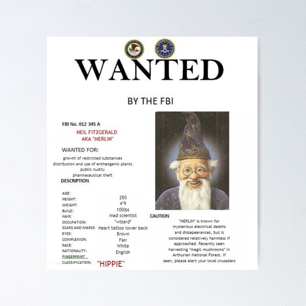 "WANTED: SHREK 3 MERLIN" Poster for Sale by nessieofwaas | Redbubble
