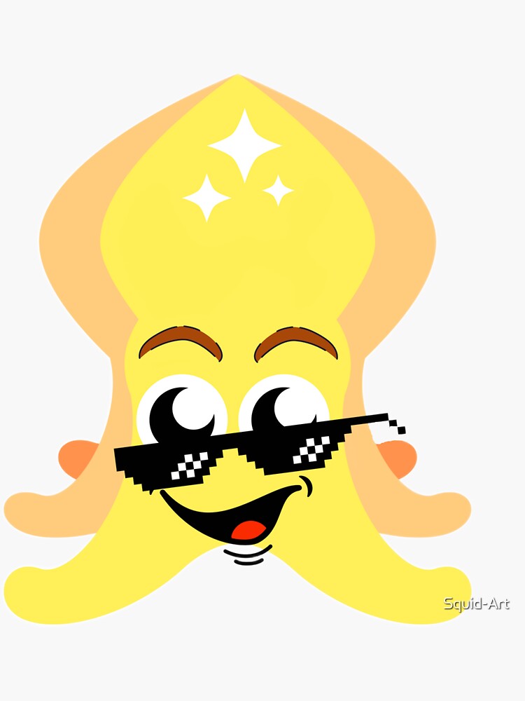 "Funny Yellow Sea Squid Cute bald adorable Kawaii" Sticker for Sale by ...