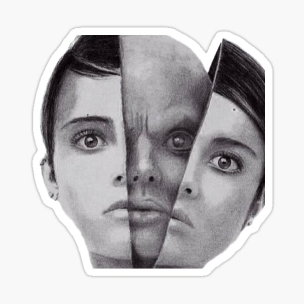 "split face of woman" Sticker for Sale by azabahmed | Redbubble