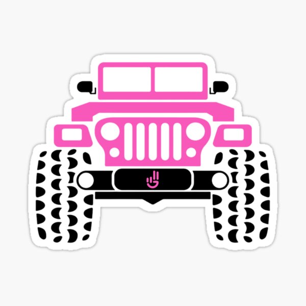 "Pink Jeep" Sticker for Sale by Foofighter01 | Redbubble