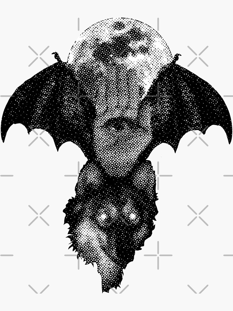 "Vampire Moon halftone print" Sticker for Sale by Flatware-Art | Redbubble