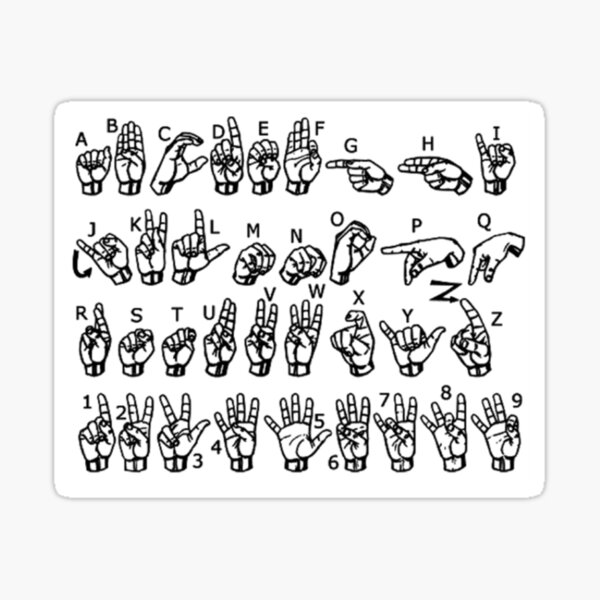 "American Sign Language Alphabet " Sticker for Sale by SuriHanna ...