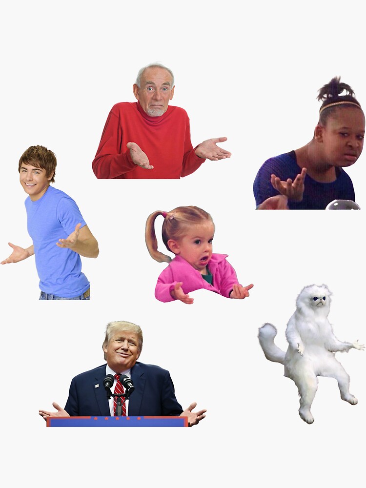 "Shrugs - Meme Sticker Collection" Sticker for Sale by Tydesi | Redbubble