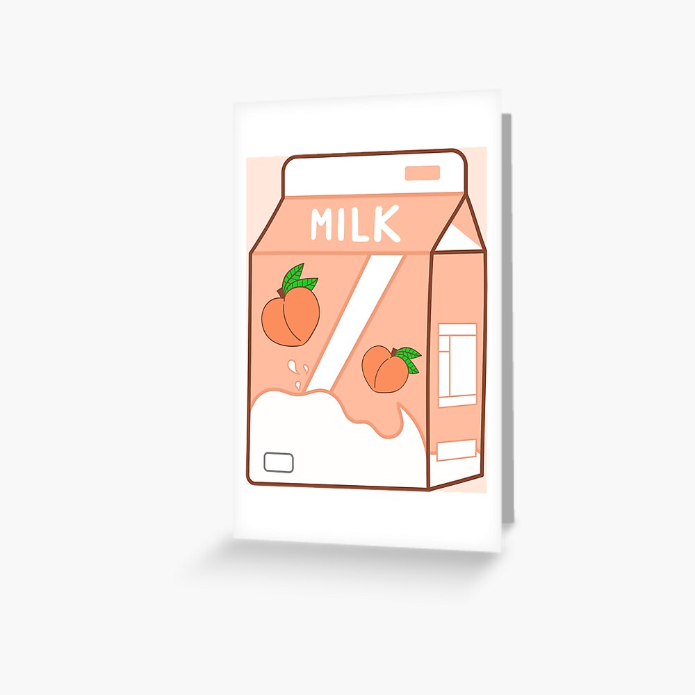 "Cute peach milk box cartoon | Doodles kawaii | Peach cow milk ...