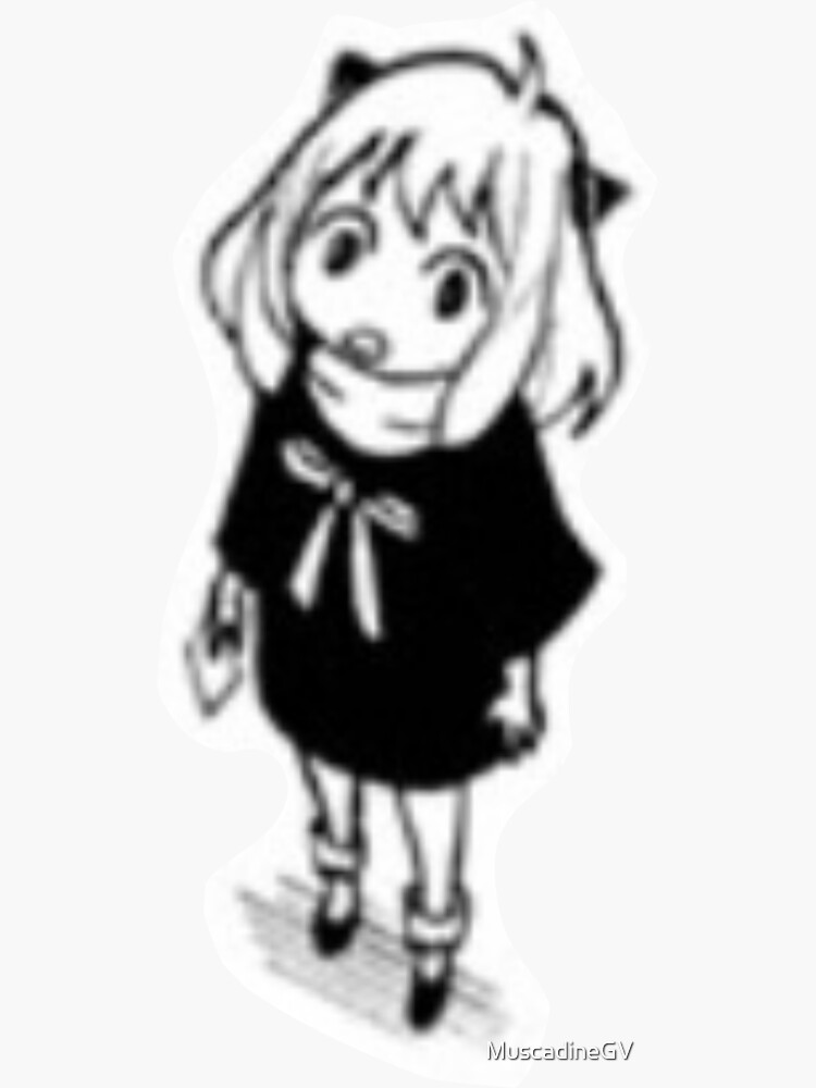 "blank stare... Anya Forger" Sticker for Sale by MuscadineGV | Redbubble