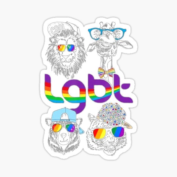 "Cool Lion Giraffe Bear Tiger Lgbt Pride" Sticker for Sale by ...