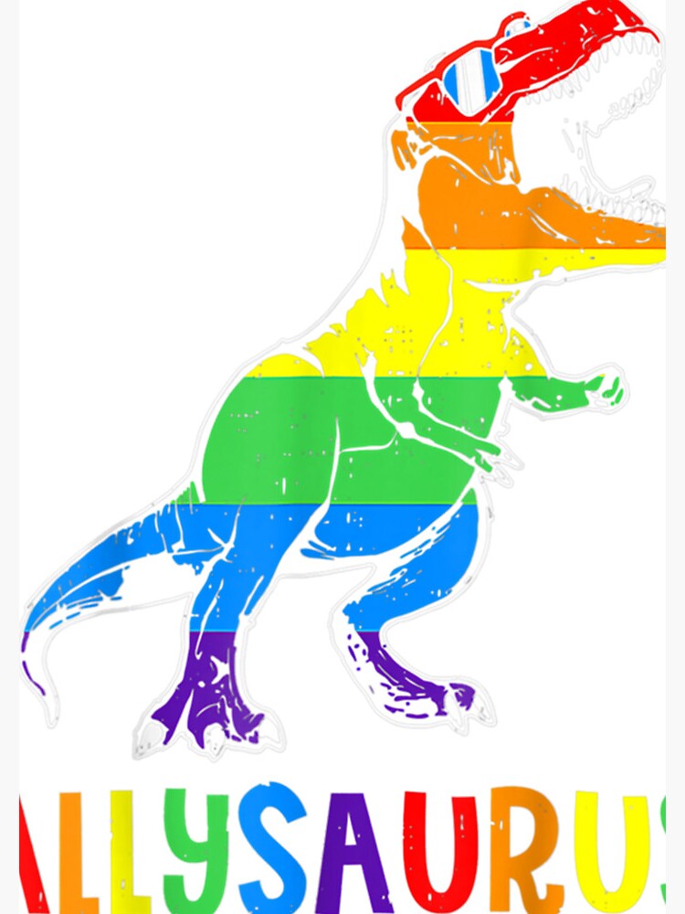 "Dinosaur T Rex LGBT Gay Pride Flag Allysaurus Ally Men Boys " Spiral ...