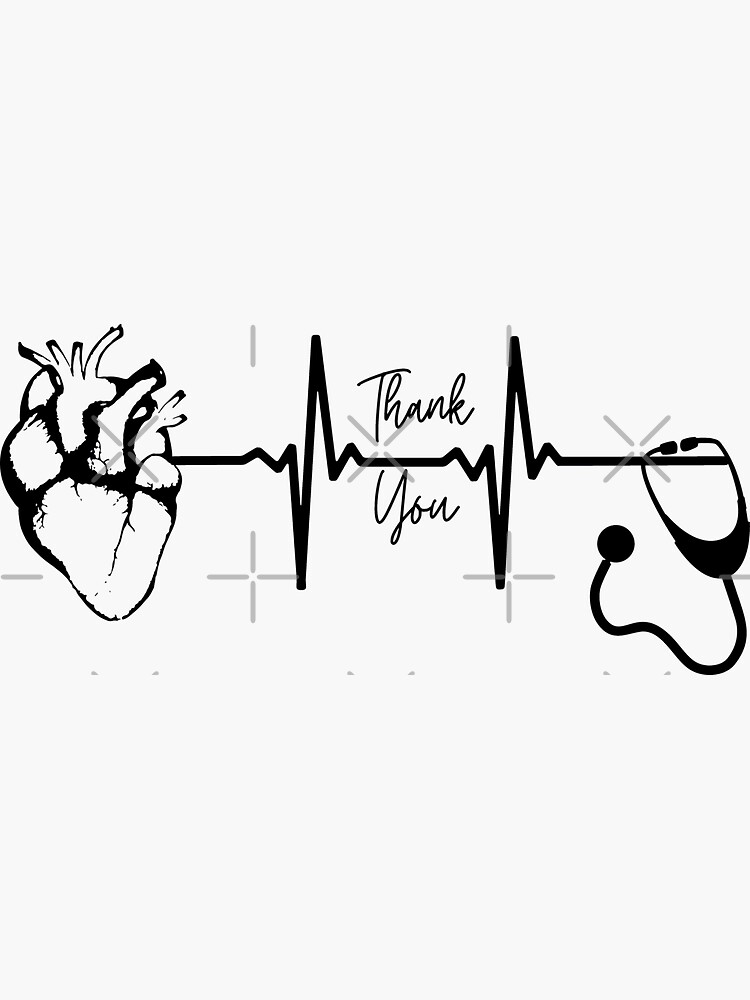 "Cardiologist Themed Thank You" Sticker for Sale by ThePeanutSeries ...