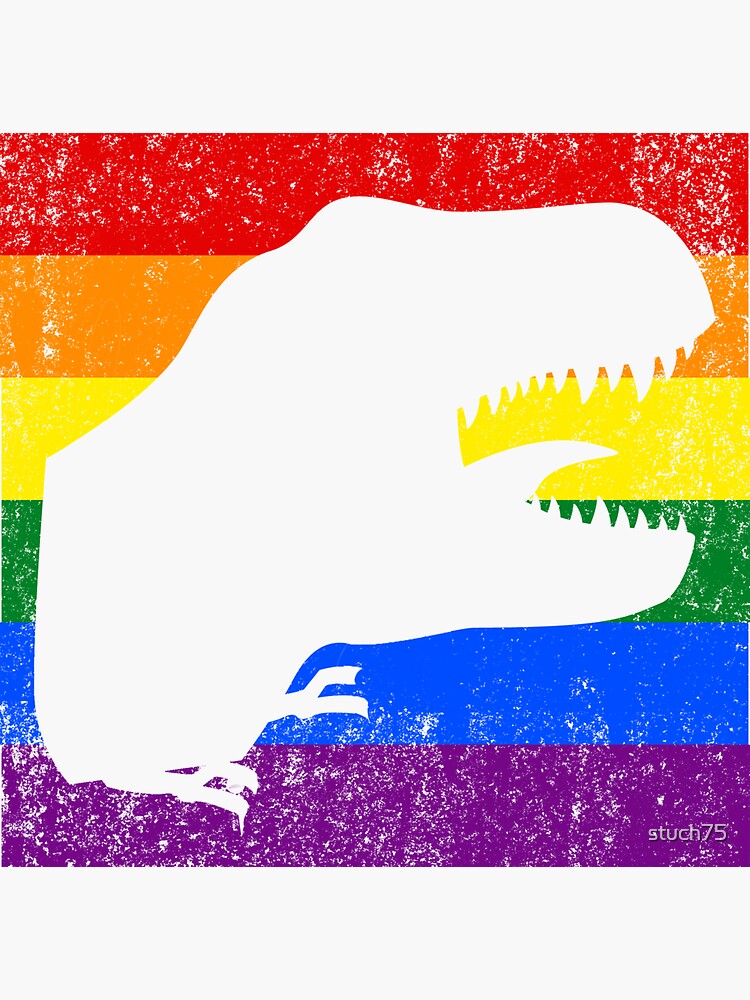 "Pride Flag T-Rex" Sticker for Sale by stuch75 | Redbubble