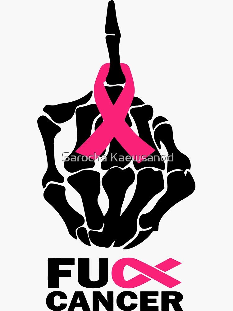 "Breast Cancer, Middle Finger." Sticker for Sale by YalosaDesign ...