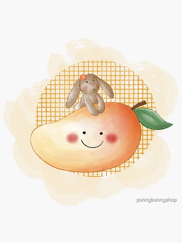 "Cute Mango Jellycat Brown Bunny" Sticker for Sale by punnybunnyshop ...