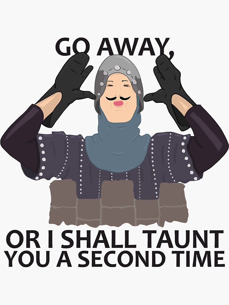 "Monty Python French Knight GO AWAY" Sticker for Sale by JohnBachman ...