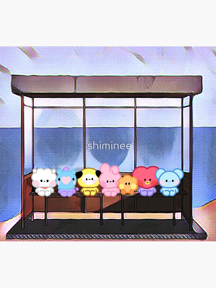"Cute BTS BT21 Character Minini on a Spring Day " Sticker for Sale by ...