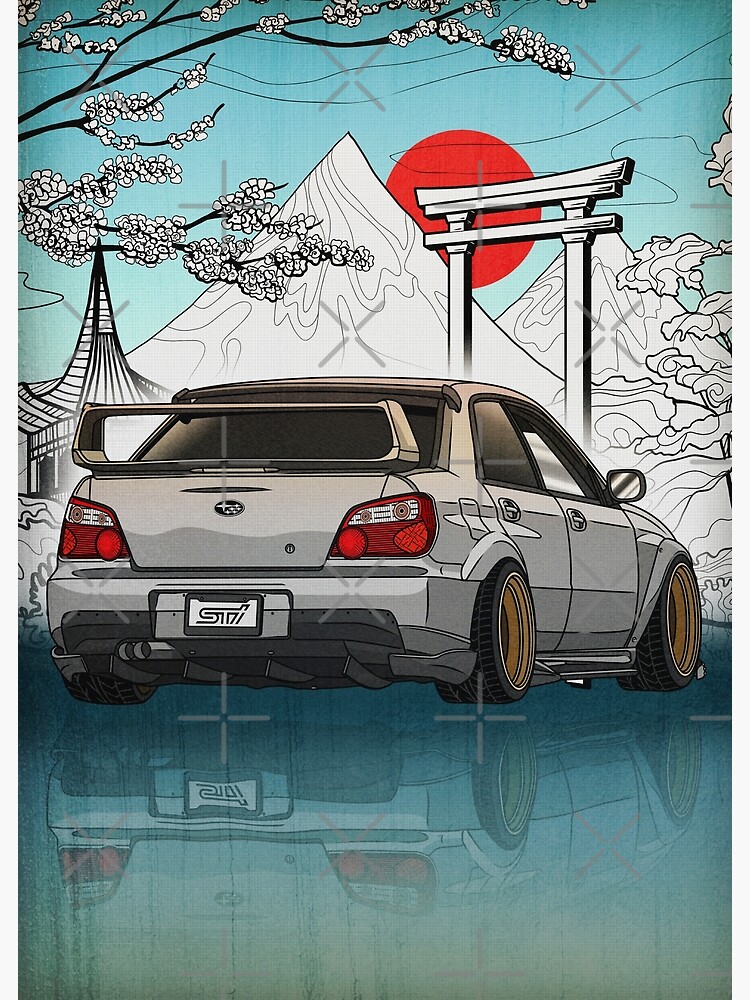 Bugeye JDM Subie WRX STi In Japanese Art Premium Matte Vertical Poster