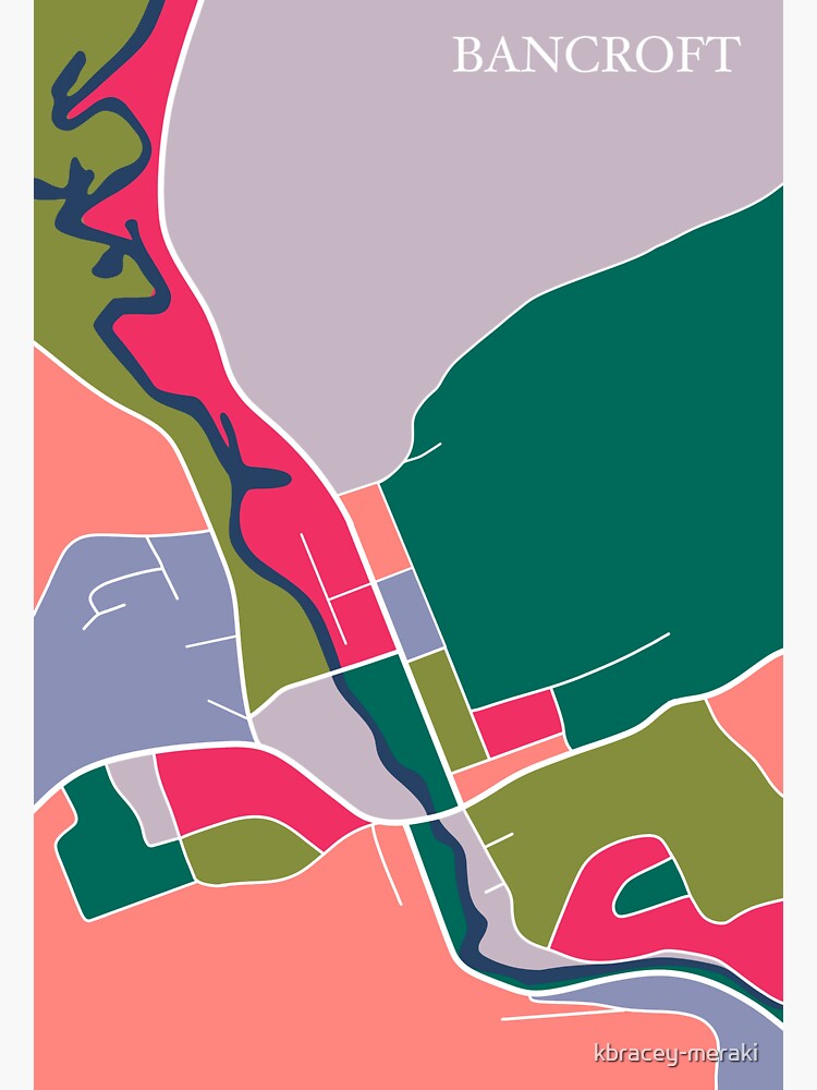 "Map of Bancroft, Ontario" Sticker for Sale by kbracey-meraki | Redbubble