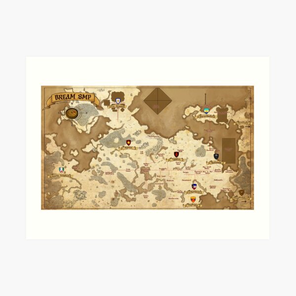 "Dream SMP | World Map" Art Print for Sale by aweirdlisa | Redbubble