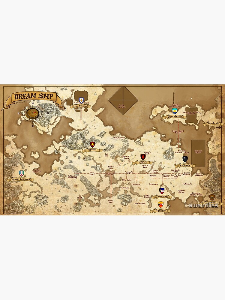 "Dream SMP | World Map" Art Print for Sale by aweirdlisa | Redbubble