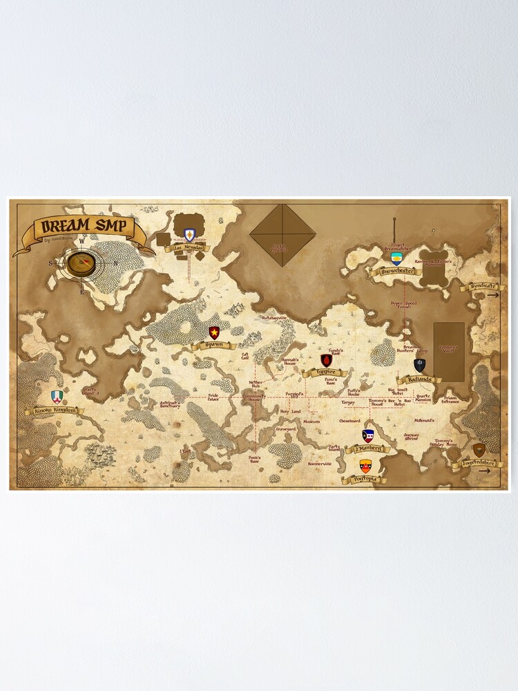 "Dream SMP | World Map" Poster for Sale by aweirdlisa | Redbubble