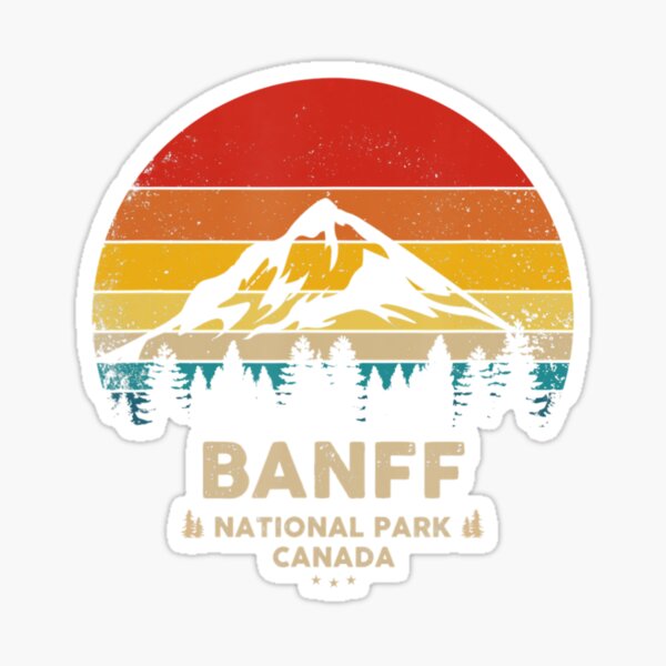 "Banff Canadian National Park Retro Souvenir" Sticker for Sale by ...