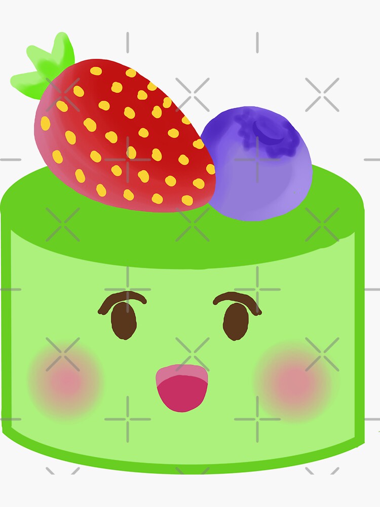 "Cute berry matcha emoji illustration" Sticker for Sale by Kalin-Lyfe ...