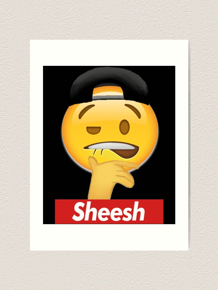 "Ice in my veins emoji sheesh biting lip sheesh emoji " Art Print for ...