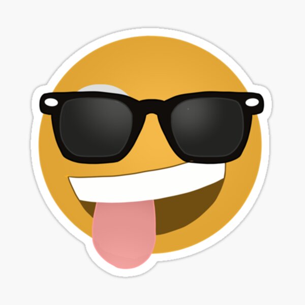 "Crazy + cool funny emoji face. " Sticker for Sale by CottagePrinter ...